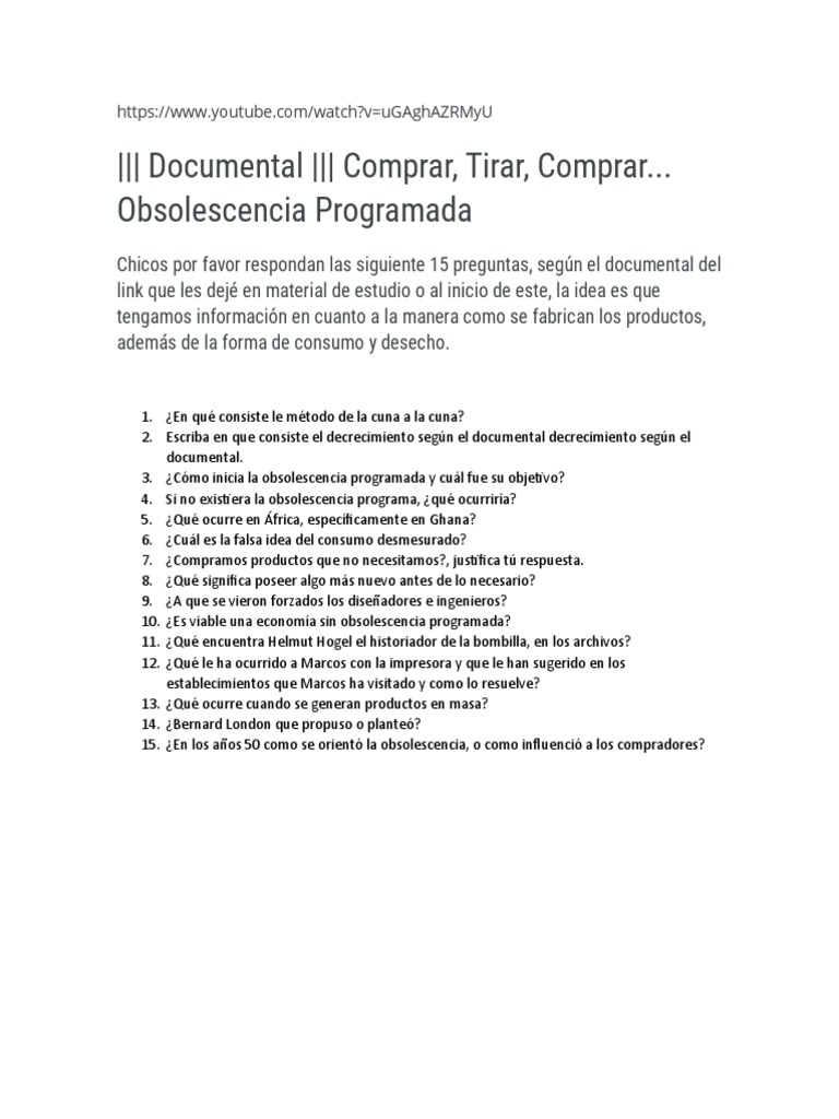 Taller de Obsolescencia Programada | PDF