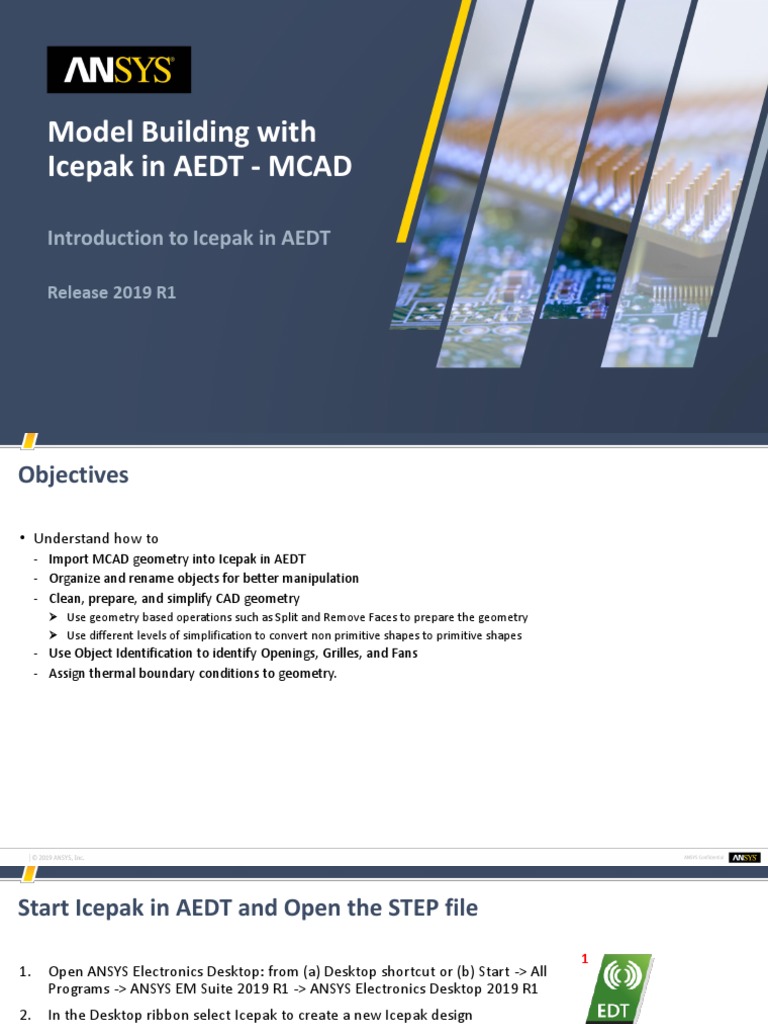 AEDT 2019R1 M02 Model Building With Icepak in AEDT-MCAD | PDF | Technology & Engineering