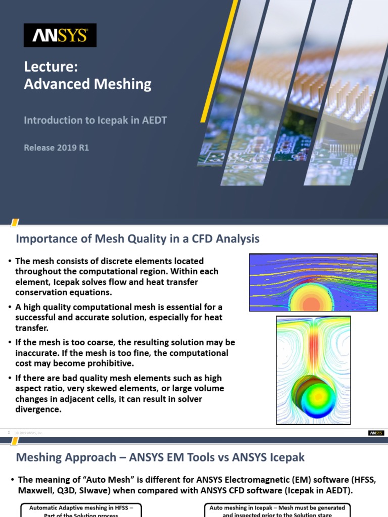 AEDT Icepak Intro 2019R1 Advanced - Topics Advanced - Meshing | PDF | Computational Fluid ...