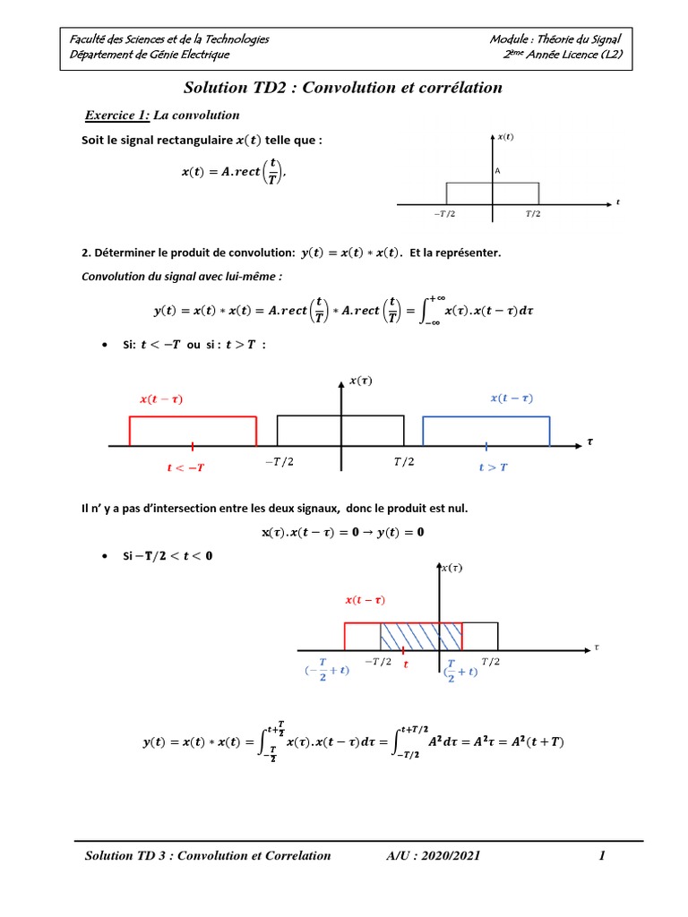 Solution TD3 Théorie Du Signal | PDF