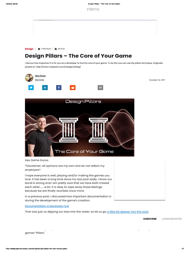 Design Pillars - The Core of Your Game | PDF