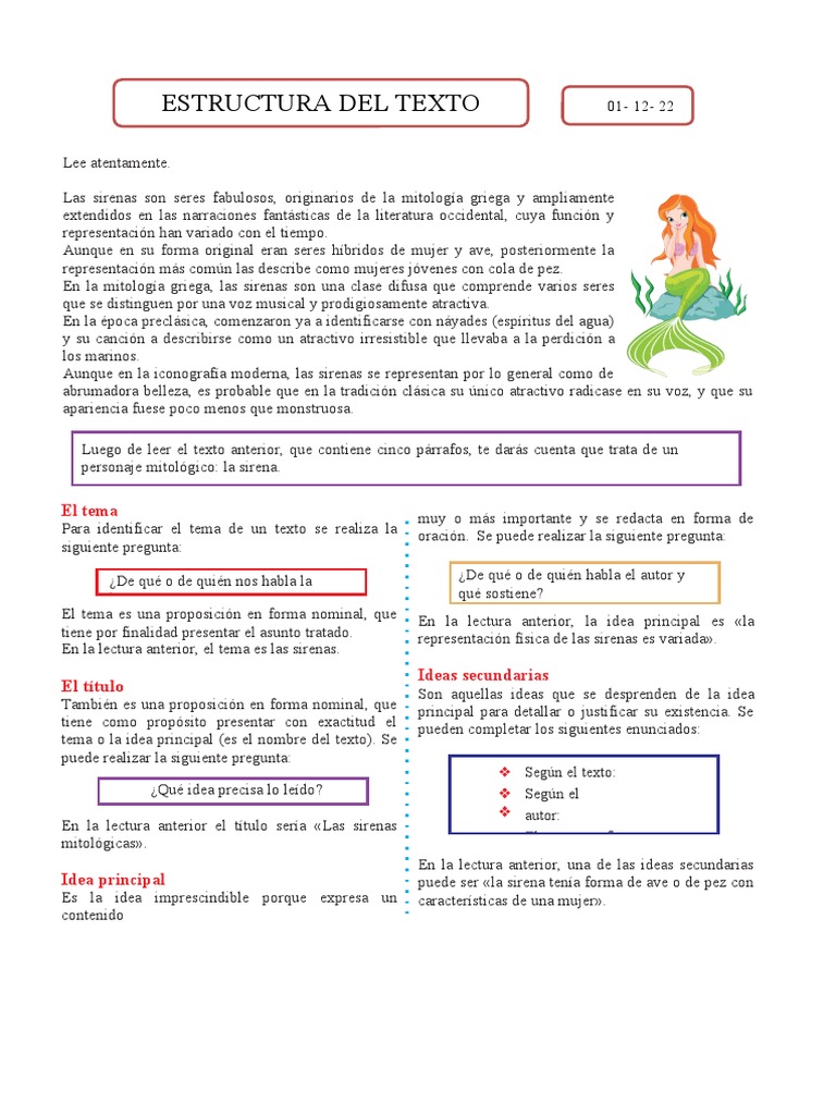Estructura Del Texto | PDF | Sirena | Agua