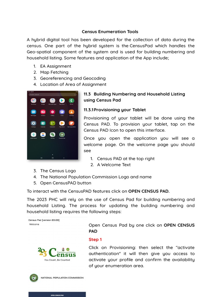 Census Enumeration Tools | PDF | Census | Tablet Computer