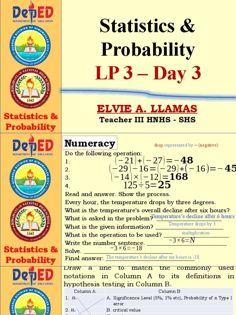 Sp Day3 Q4 Pdf Type I And Type Ii Errors Statistical Hypothesis