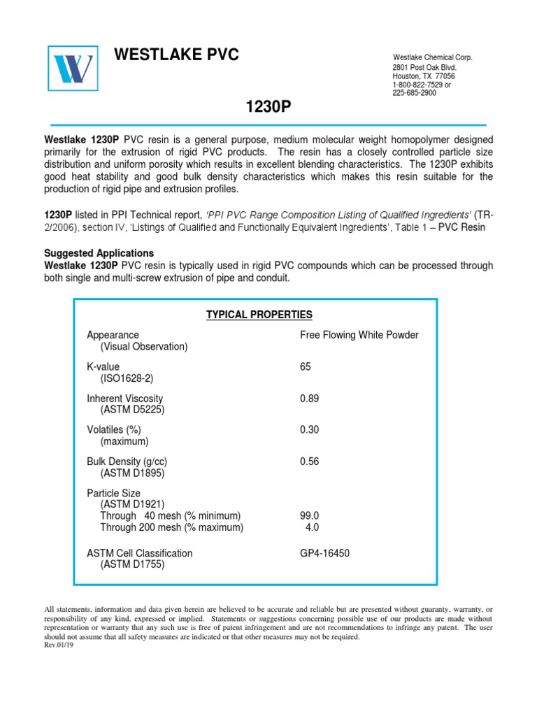 Fiche Technique PVC WL1230P | PDF | Polyvinyl Chloride | Extrusion