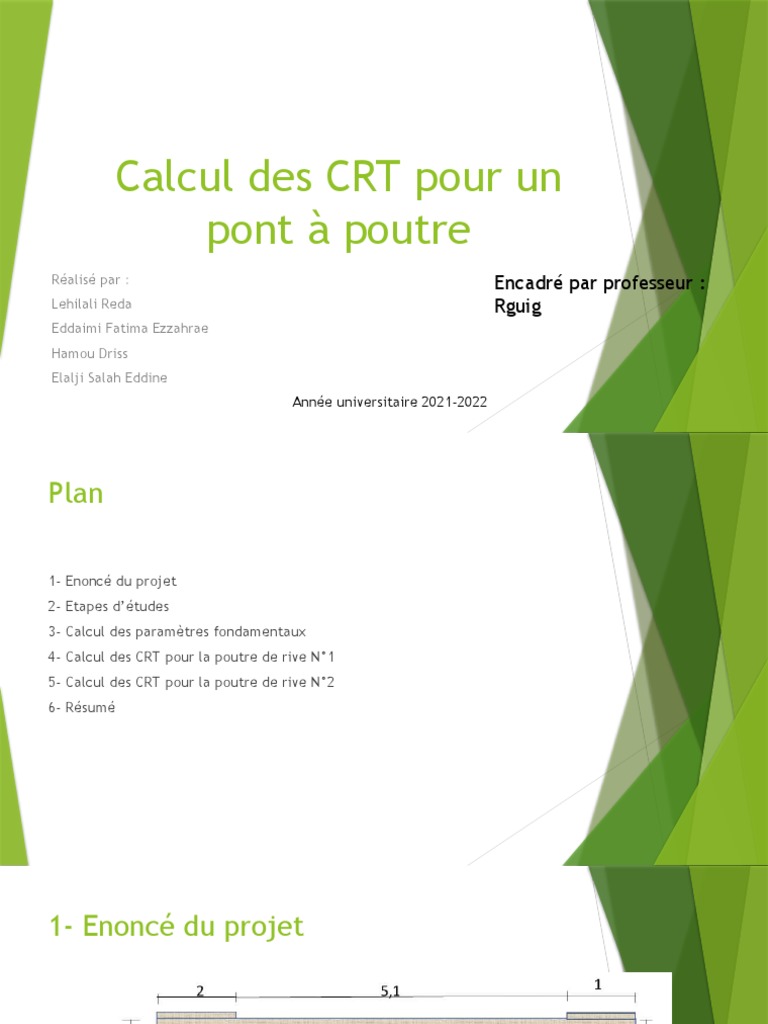 Mini Projet, Dimensionnement D'un Pont À Poutre | PDF | Géométrie | Mathématiques