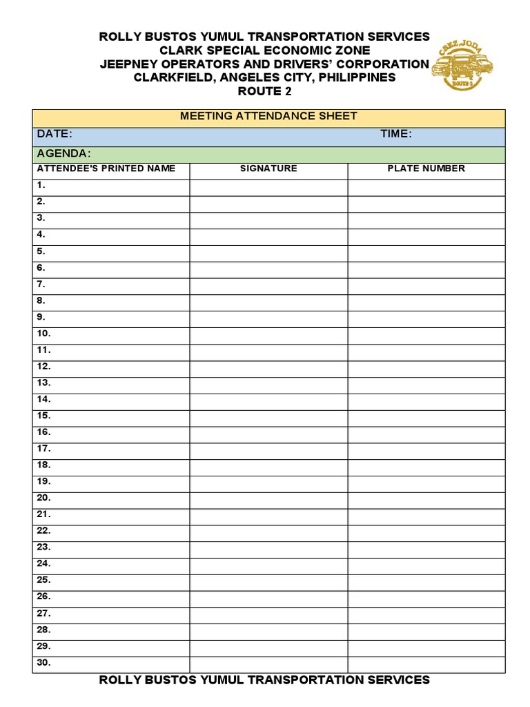 Attendance Sheet Meeting | PDF | Science & Mathematics