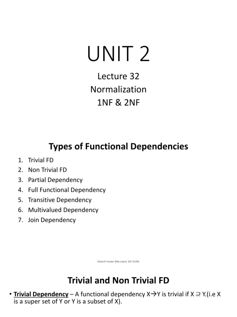 DBMS Lec 32 1NF and 2NF | PDF | Information Retrieval | Computing DBMS Lec 32 1NF and 2NF | PDF | Information Retrieval | Computing