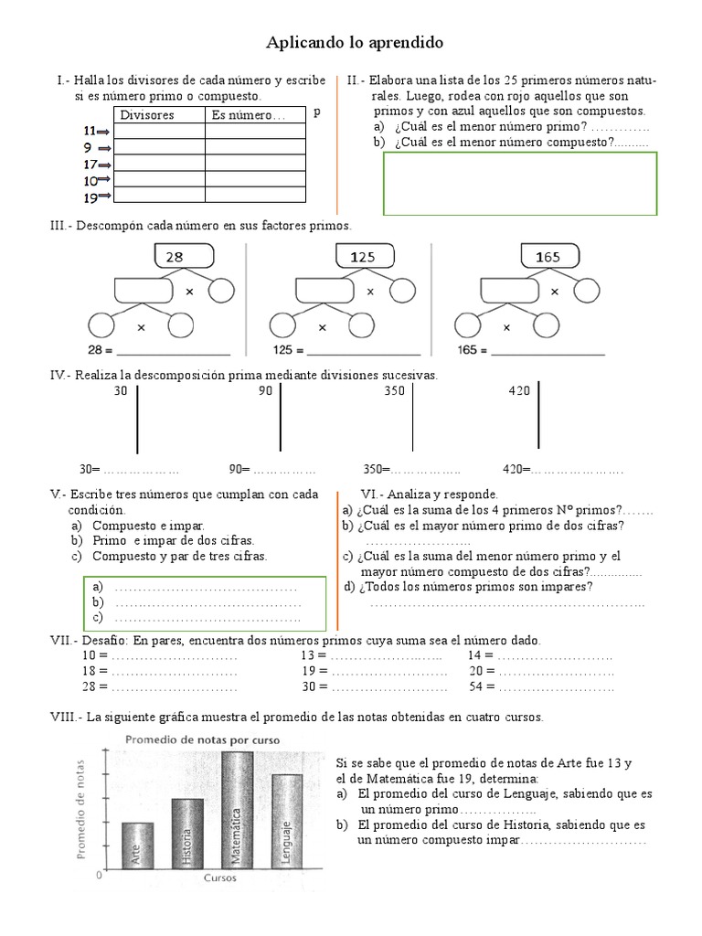 Numeros Primos y Compuestos | Descargar gratis PDF | Número primo ...