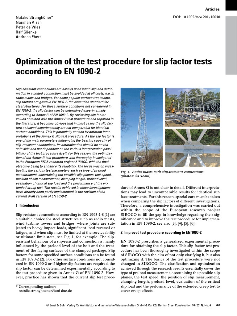 Optimization of The Test Procedure For Slip Factor Tests According To ...
