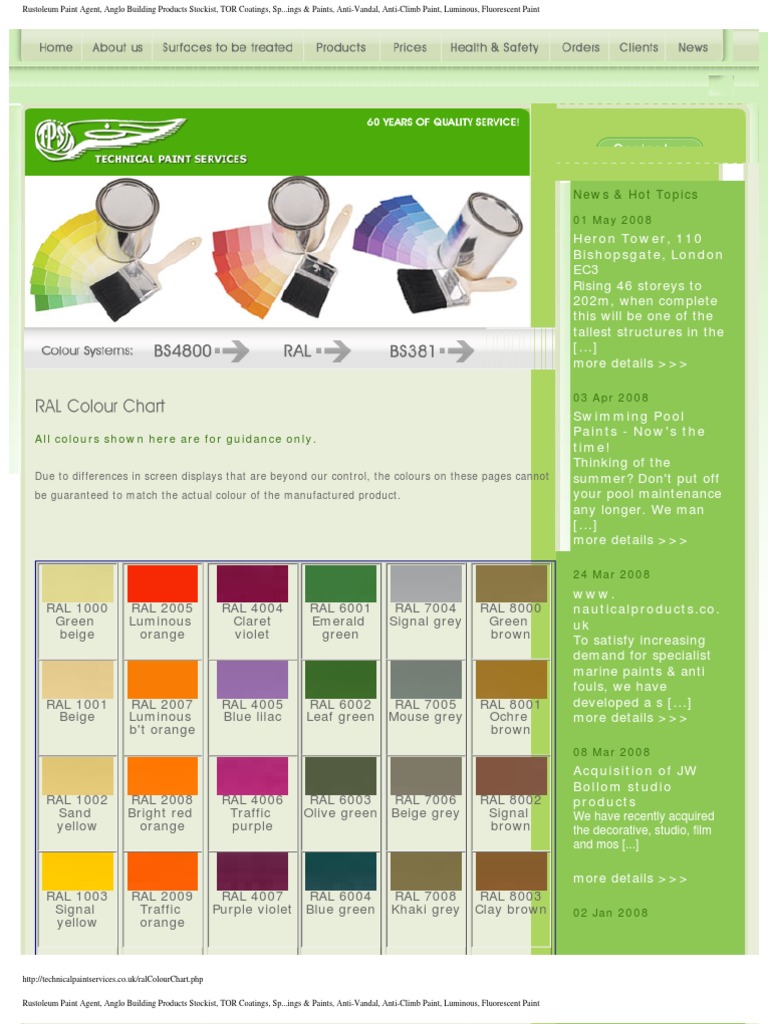 RAL Colour Chart | PDF | Blue | Yellow