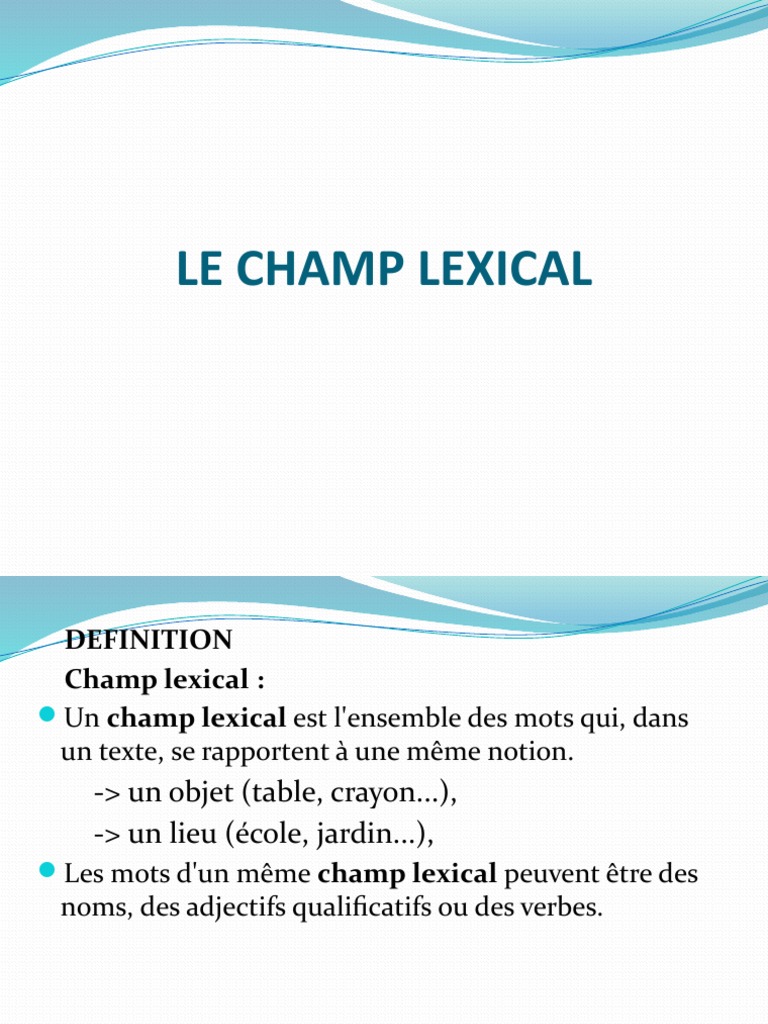 Le Champ Lexical | PDF