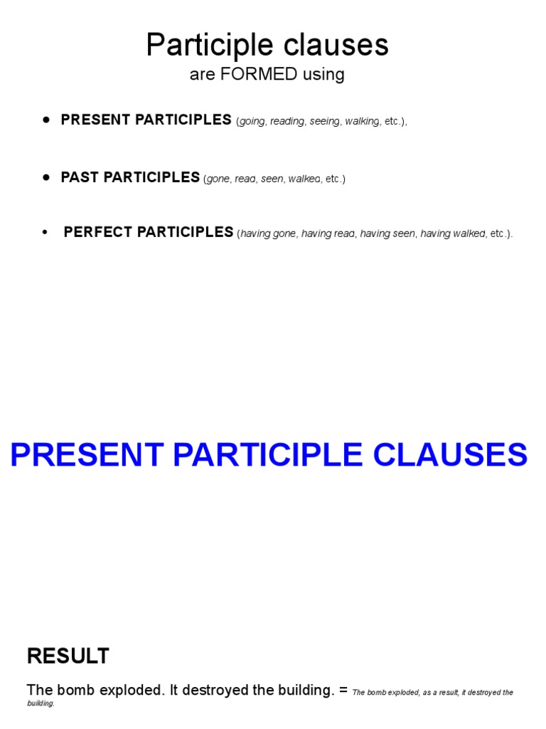 Participle Clauses | PDF | Language Mechanics | Linguistic Morphology