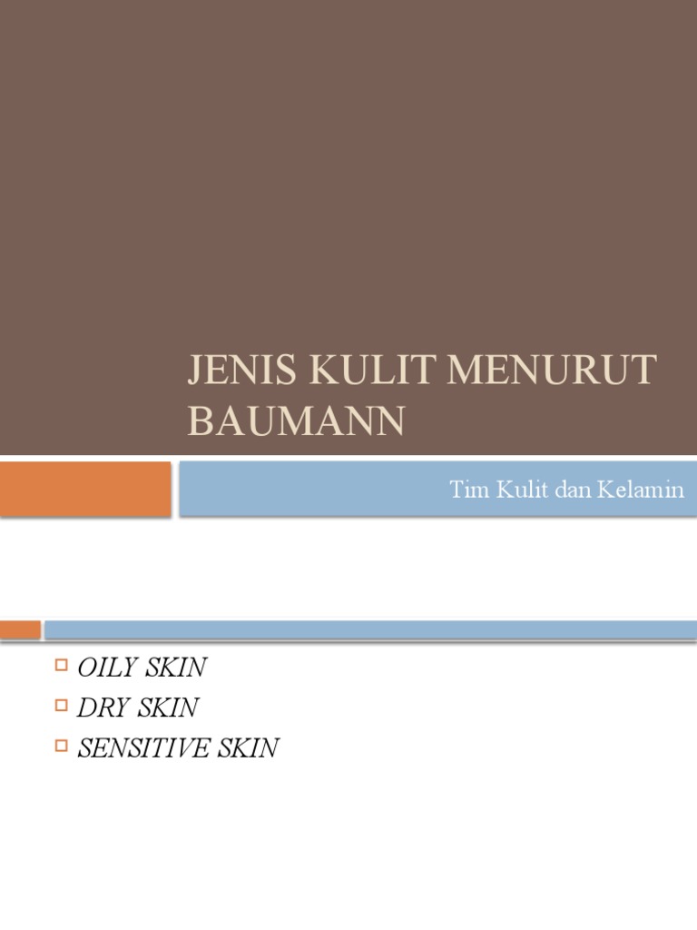 Jenis Kulit Menurut Baumann Pdf