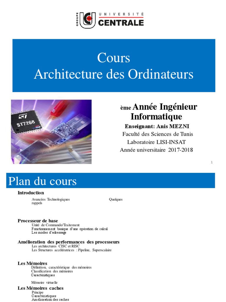 Cours Archi 2eme Ing Partie 01 | PDF | Microprocesseur | Programme informatique