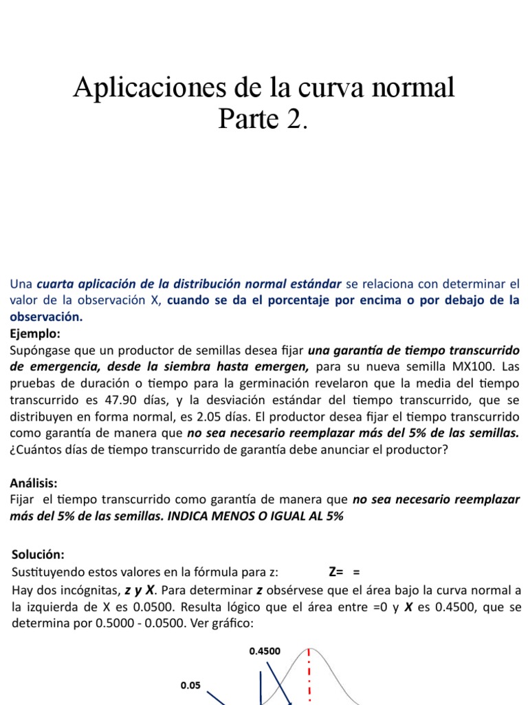 Aplicaciones de La Curva Normal DA | PDF