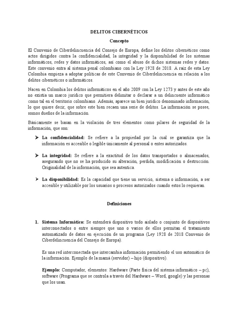 Delitos Cibernéticos en Colombia | PDF | Cibercrimen | Red de computadoras