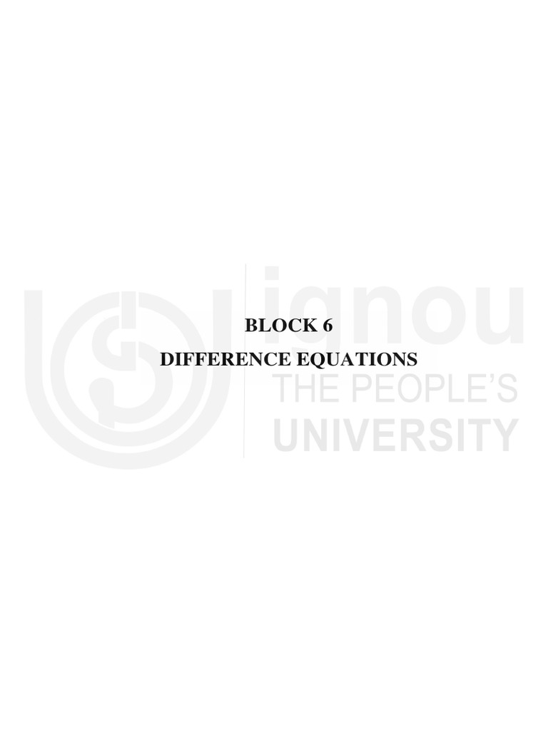 Linear Difference Equations Overview | PDF | Recurrence Relation | Equations