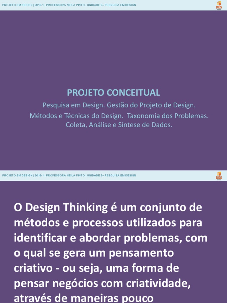Etapas do Design Thinking em Projetos | PDF | Design Thinking | Cognição