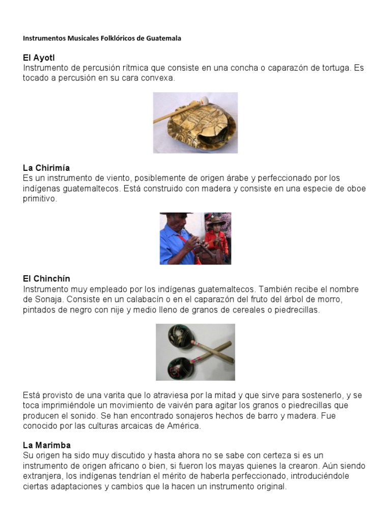 Instrumentos Musicales Folklóricos de Guatemala | PDF