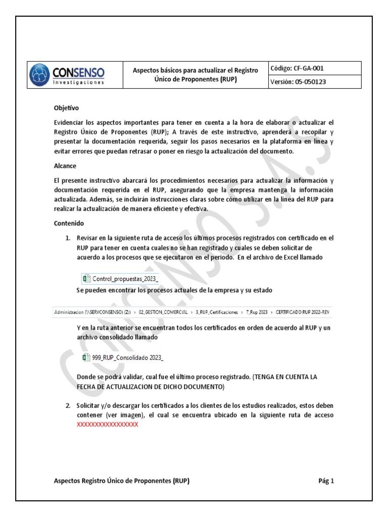 Aspectos Registro Único de Proponentes (RUP) | PDF | Estado financiero