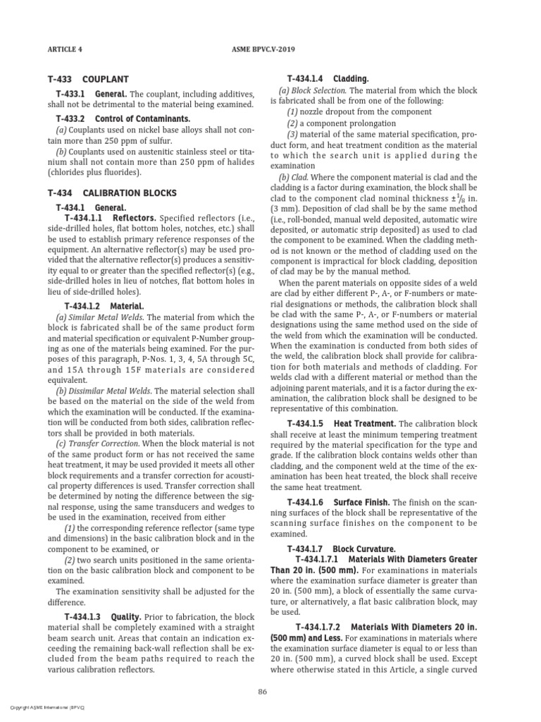 Asme V (2019) Calibration Blocks | PDF