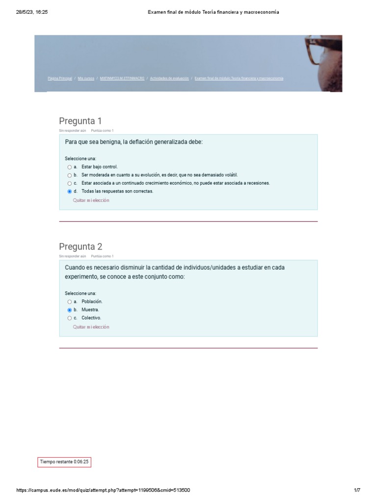 Respuesta de Examen Final de Módulo Teoría Financiera y Macroeconomía | PDF