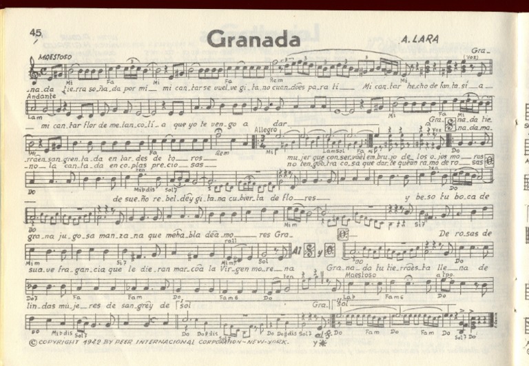 Partitura Granada | PDF