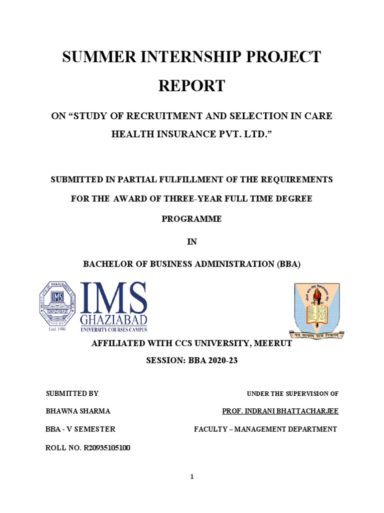 SIP Report (2020-23) | PDF | Recruitment | Outsourcing
