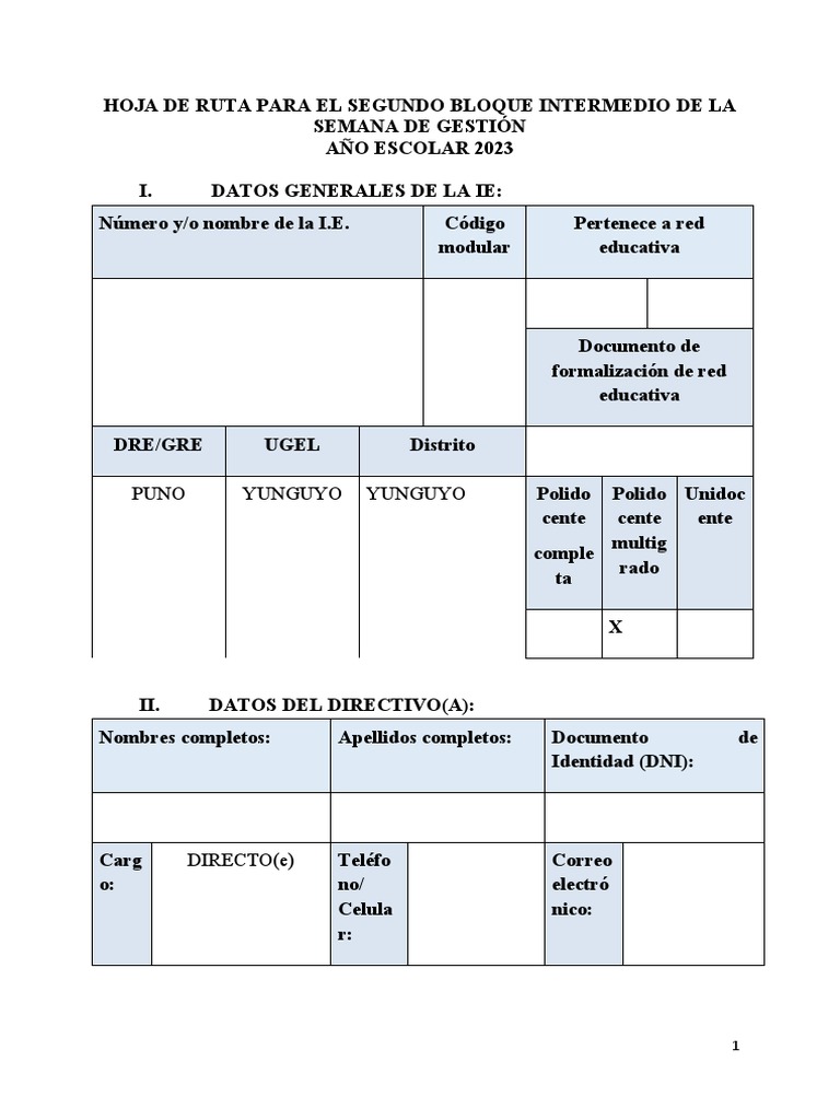 Hoja de Ruta Semana de Gestión Esquema | PDF