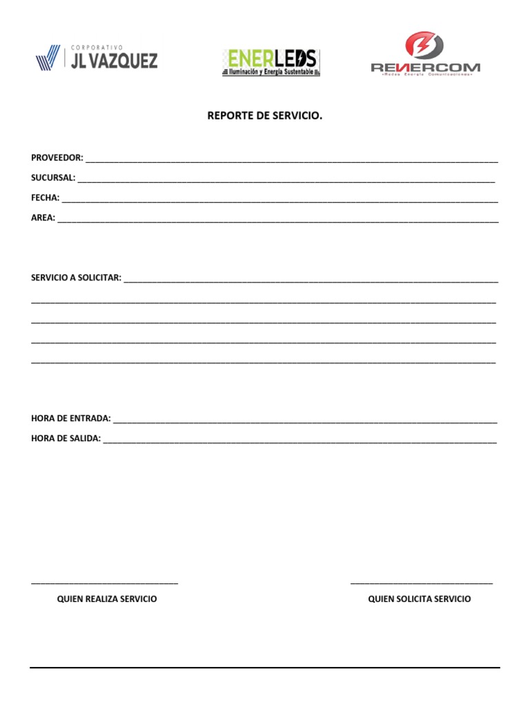 Formato Reporte de Servicio | PDF