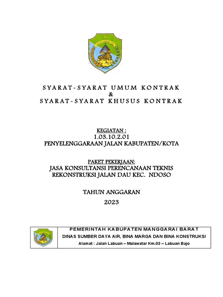 RANCANGAN KONTRAK Dan SSUK & SSKK | PDF