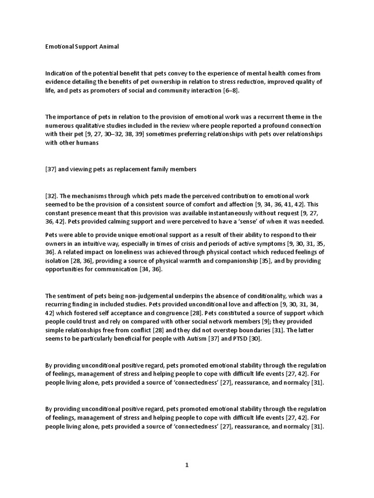 Emotional Support Animal Points | PDF | Pet | Anxiety