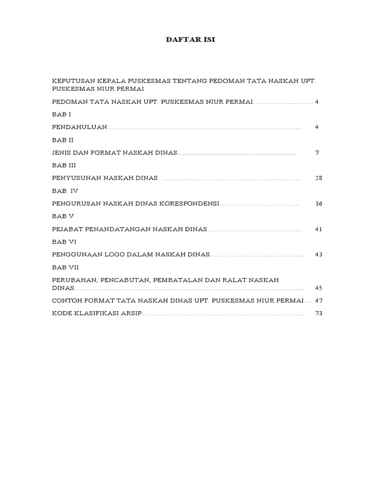 Daftar Isi Pedoman Tata Naskah | PDF