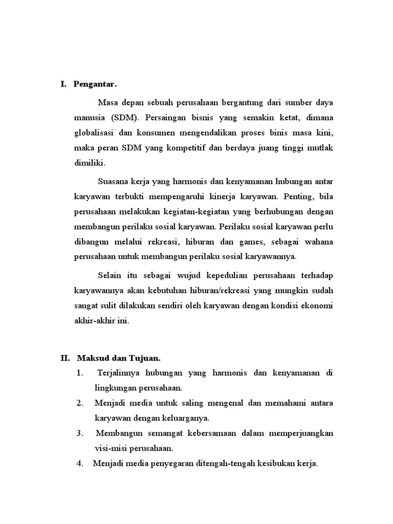 Contoh Proposal Tour Perusahaan | PDF | Bisnis | Pengelolaan Keuangan & Uang