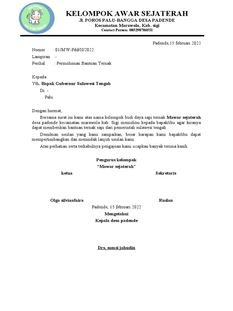 Proposal Permohonan Bantuan Ternak PDD | PDF Proposal Permohonan Bantuan Ternak PDD | PDF
