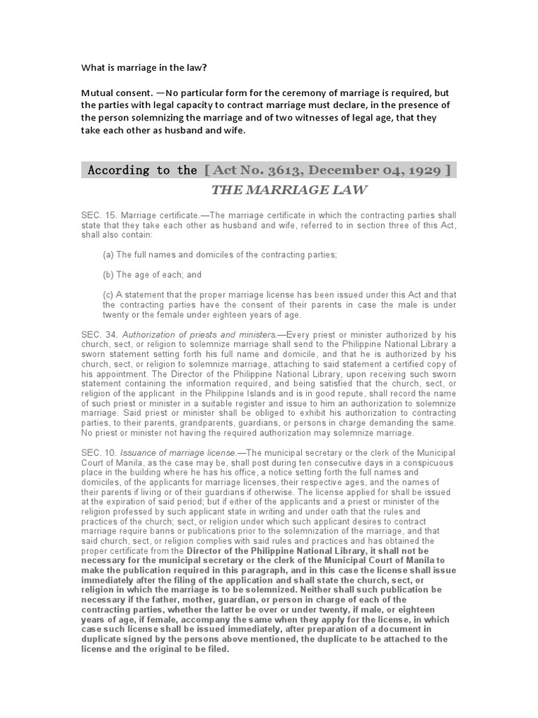 Marriage in The Law Essay | PDF | Marriage | Discrimination