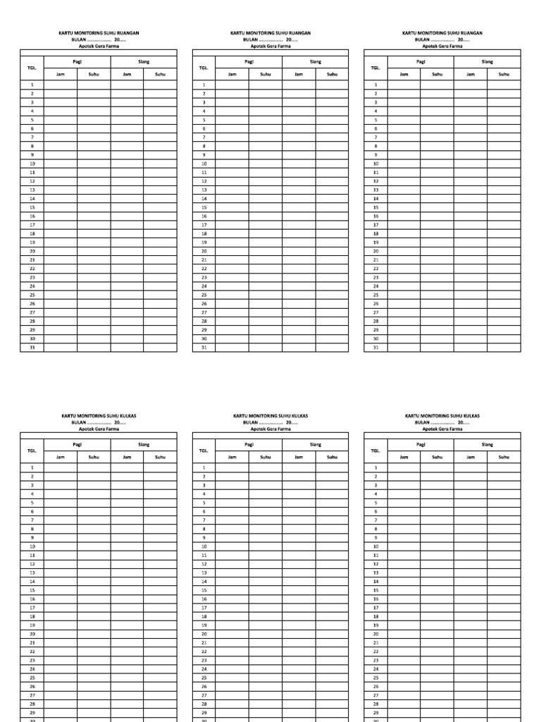 Kartu Monitoring Suhu | PDF