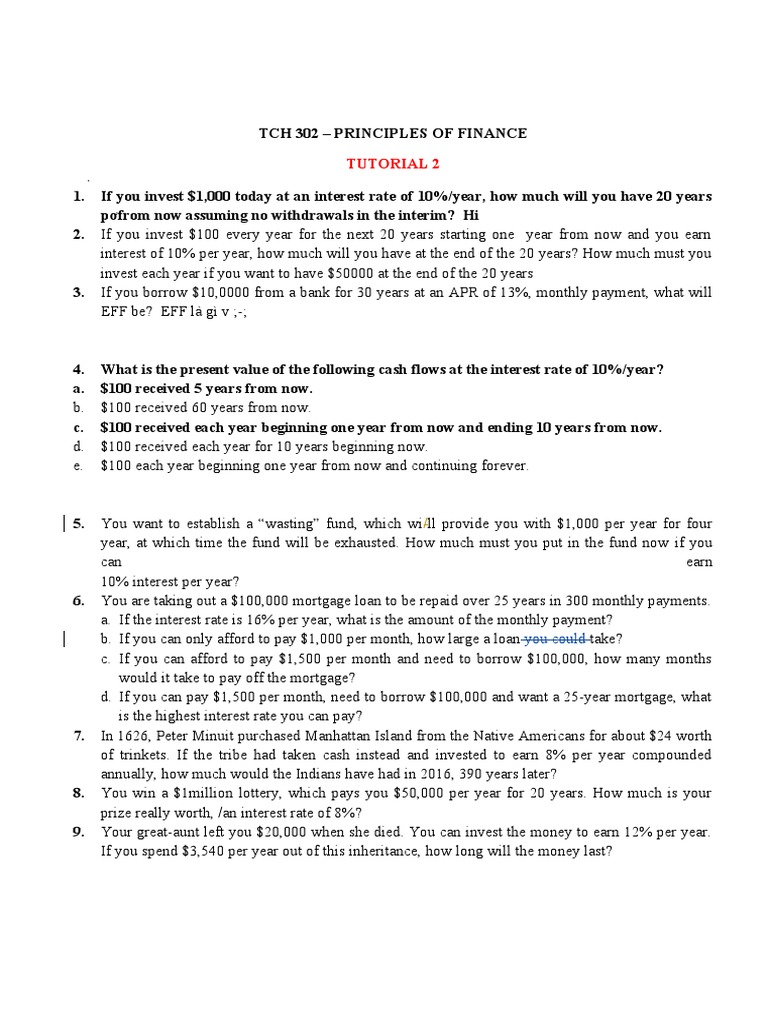 Tutorial 2 | PDF | Interest | Mortgage Loan
