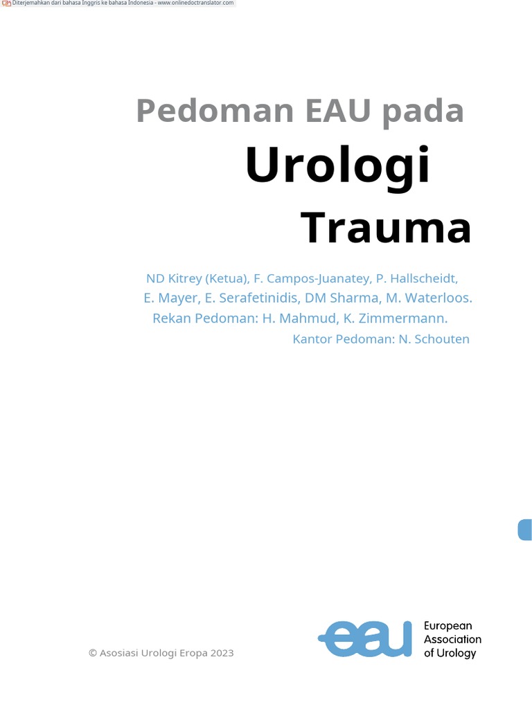 EAU Guidelines On Urological Trauma 2023 - 2023 03 20 083114 - KGDG ...