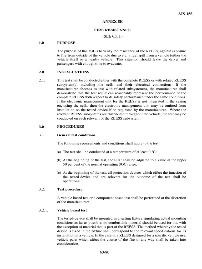 AIS 156 - Amd.1+2+3 | PDF | Fires | Combustion