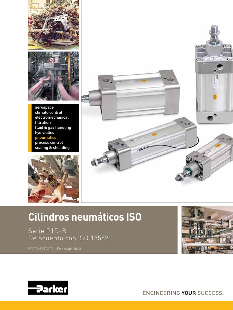 Cilindros Neumáticos ISO - Serie P1D-B - Catálogo PDE2659TCES | PDF | Neumático | Tornillo