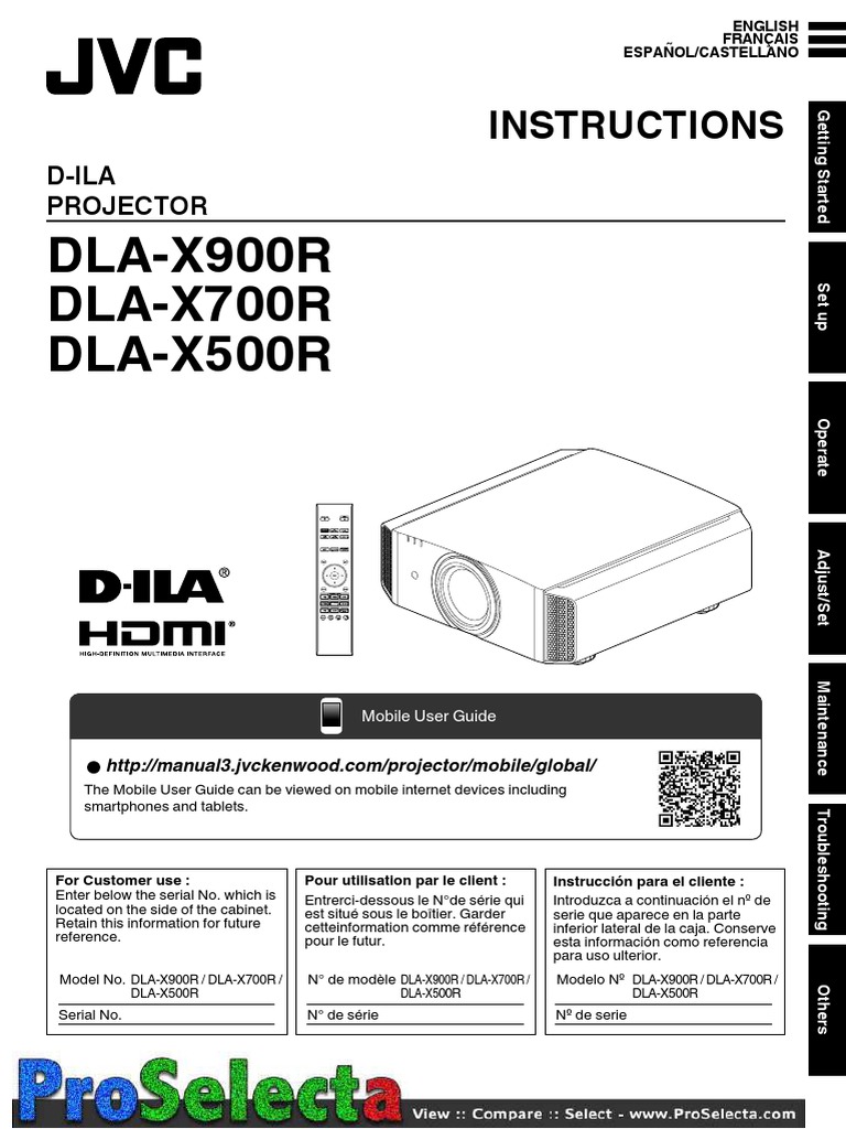 JVC Dla-X900r Manual | PDF | Ac Power Plugs And Sockets | Radio