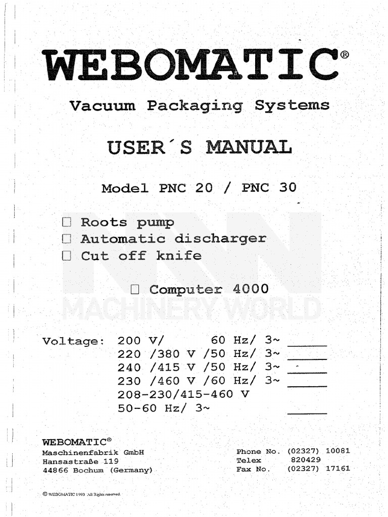 Webomatic Packaging PNC 20 30 C 4000 | PDF