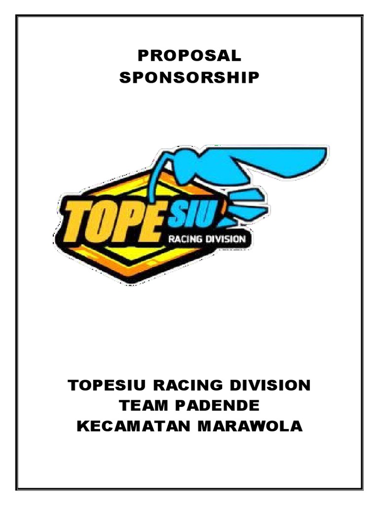 Proposal Sponsorship Tim Balap 2023 | PDF