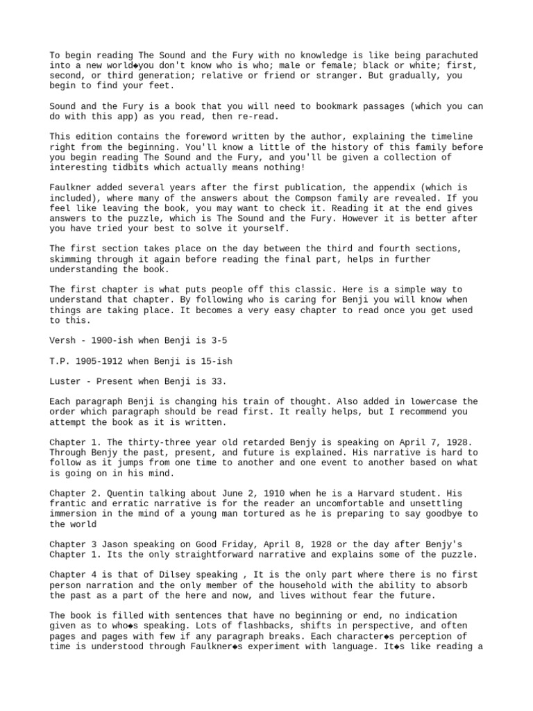 Sound and The Fury | PDF