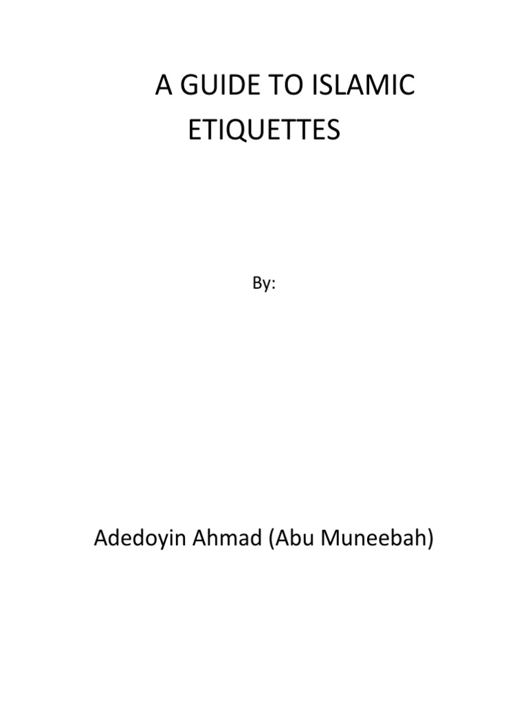 A Guide To Islamic Etiquettes Pdf