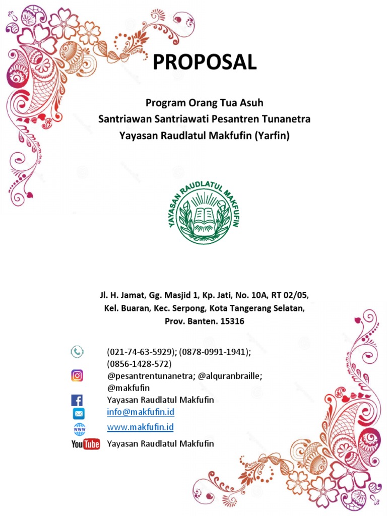 Proposal Program Orang Tua Asuh 2019 | PDF