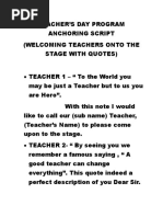 Inauguration Script | PDF | Home & Garden