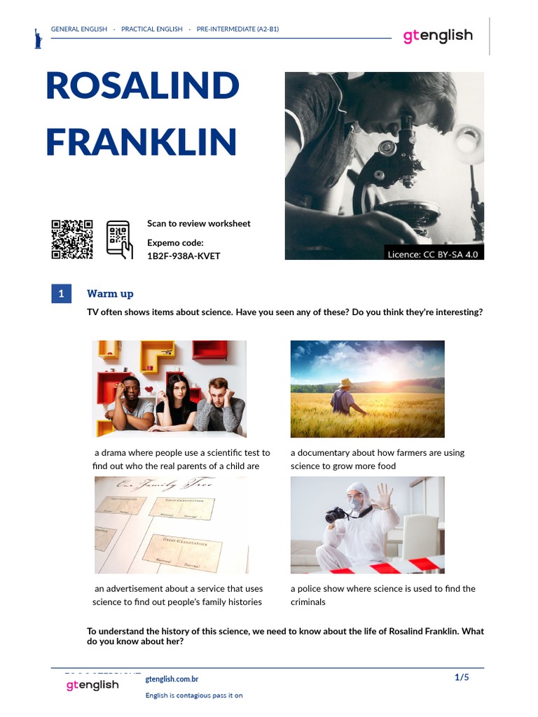 Rosalind Franklin American English Student | PDF